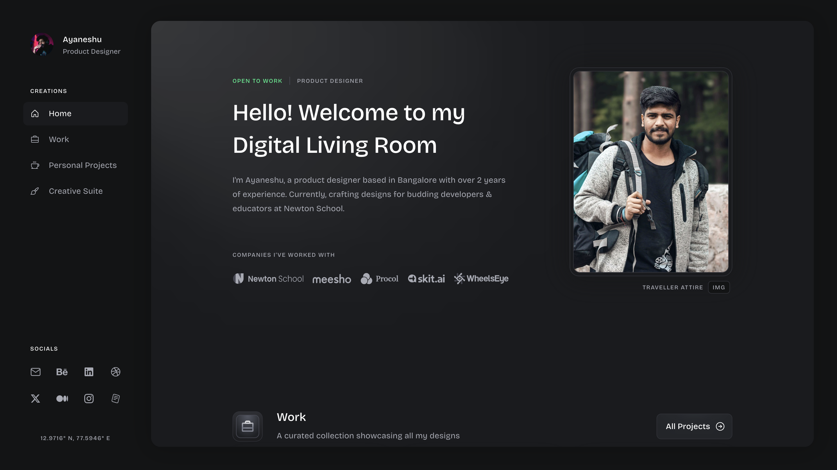 Ayaneshu Bhardwaj - Wall of portfolios